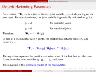 Kinematic modelofrobotmanipulators (1) | PDF