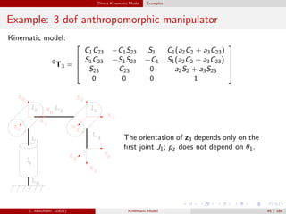 Kinematic modelofrobotmanipulators (1) | PDF