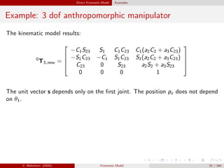 Kinematic modelofrobotmanipulators (1) | PDF