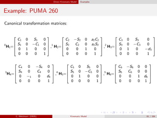 Kinematic modelofrobotmanipulators (1) | PDF
