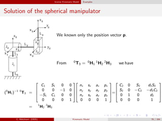 Kinematic modelofrobotmanipulators (1) | PDF