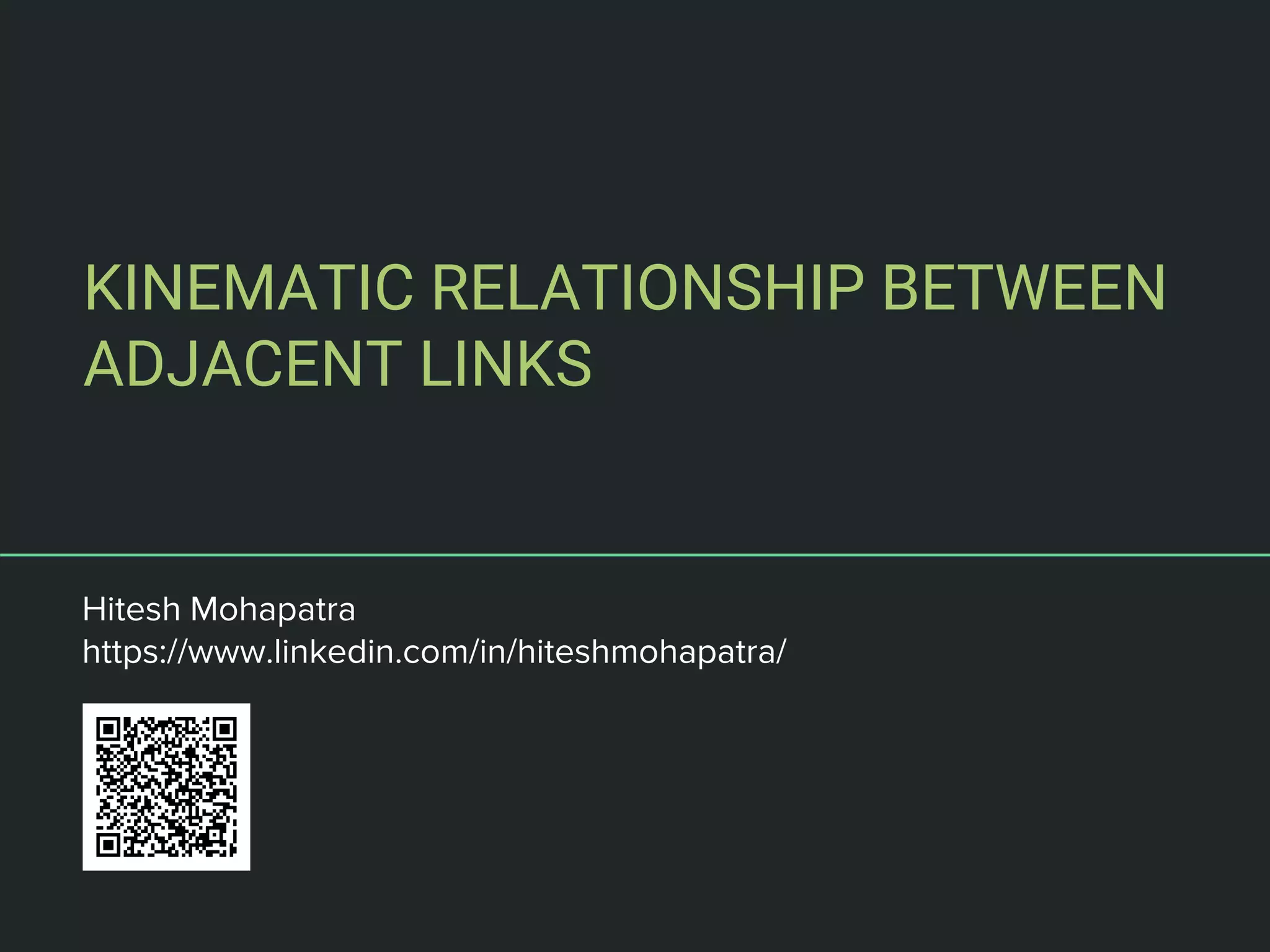 Kinematic Relationship Between Adjacent Links | PDF