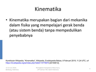 Kinematika dan Visualisasinya dengan Spreadsheet | PPTX