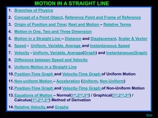 Motion in One Dimension - Kinematics ppt | PPT