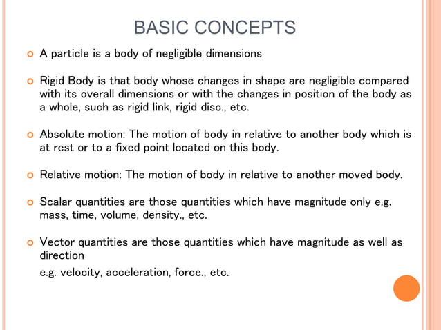 Kinematics in Engineering Mechanics | PPTX | Physics | Science