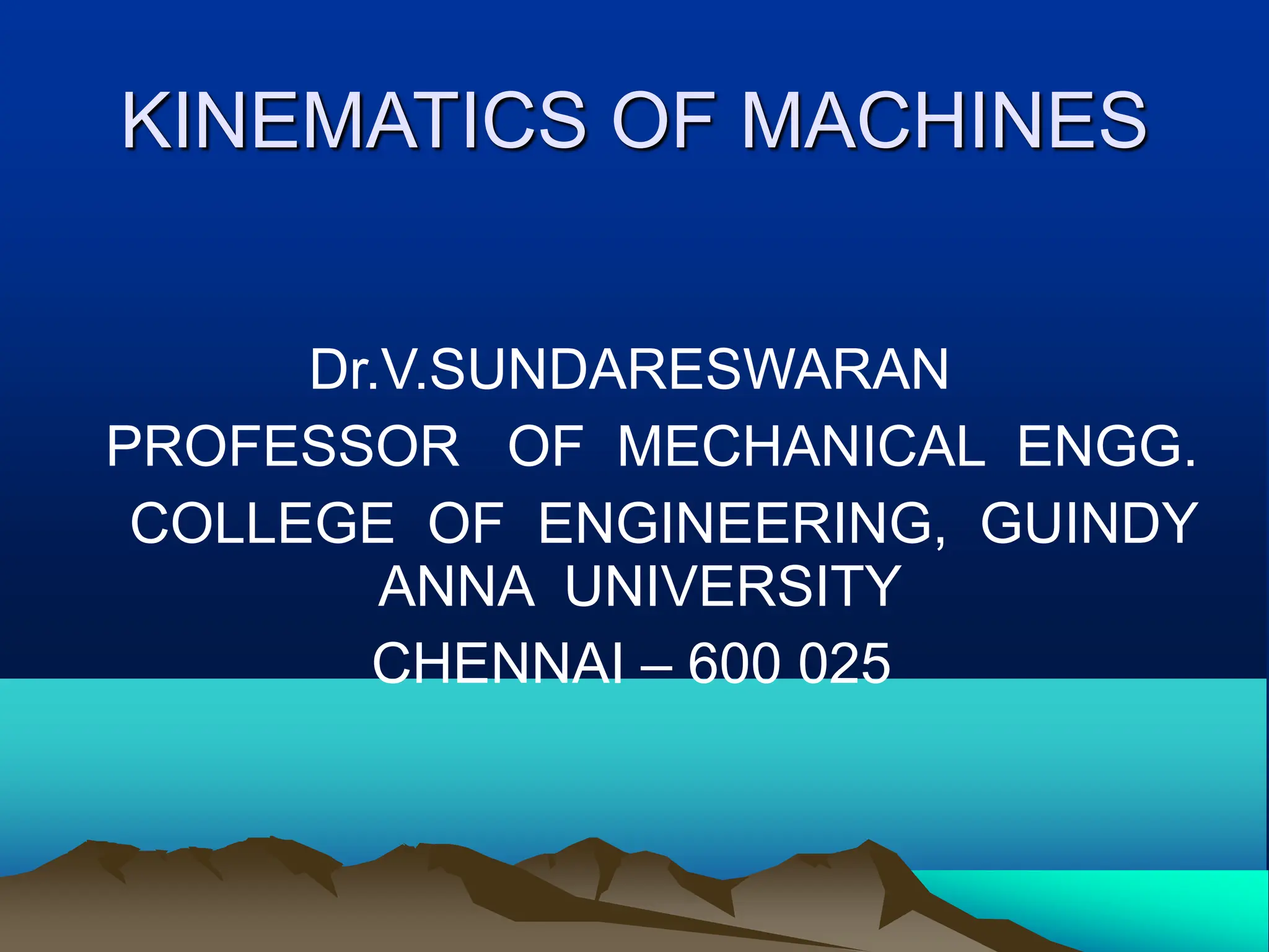 kinematics of machines presentation slides | PPT