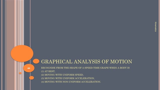 Kinematics - Study of Motion, Formulas involving Motion | PPT