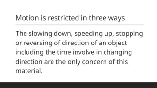 Physics 12-Kinematics (Speed, Distance, Velocity, Acceleration) | PPTX
