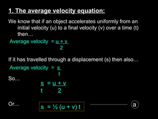 Kinematics -Understand the Equations of motion.ppt