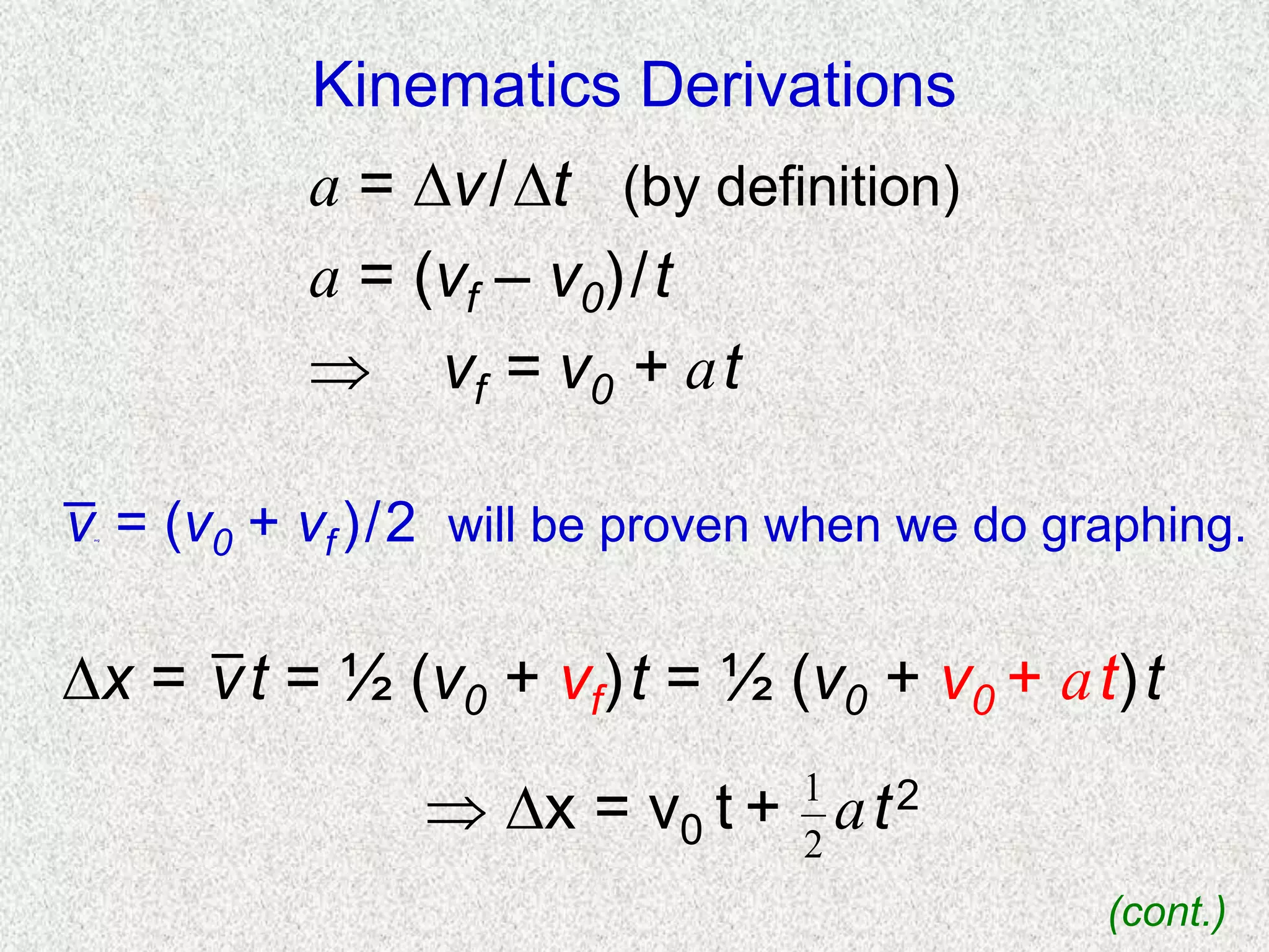 kinematics-graphing.ppt | Physics | Science