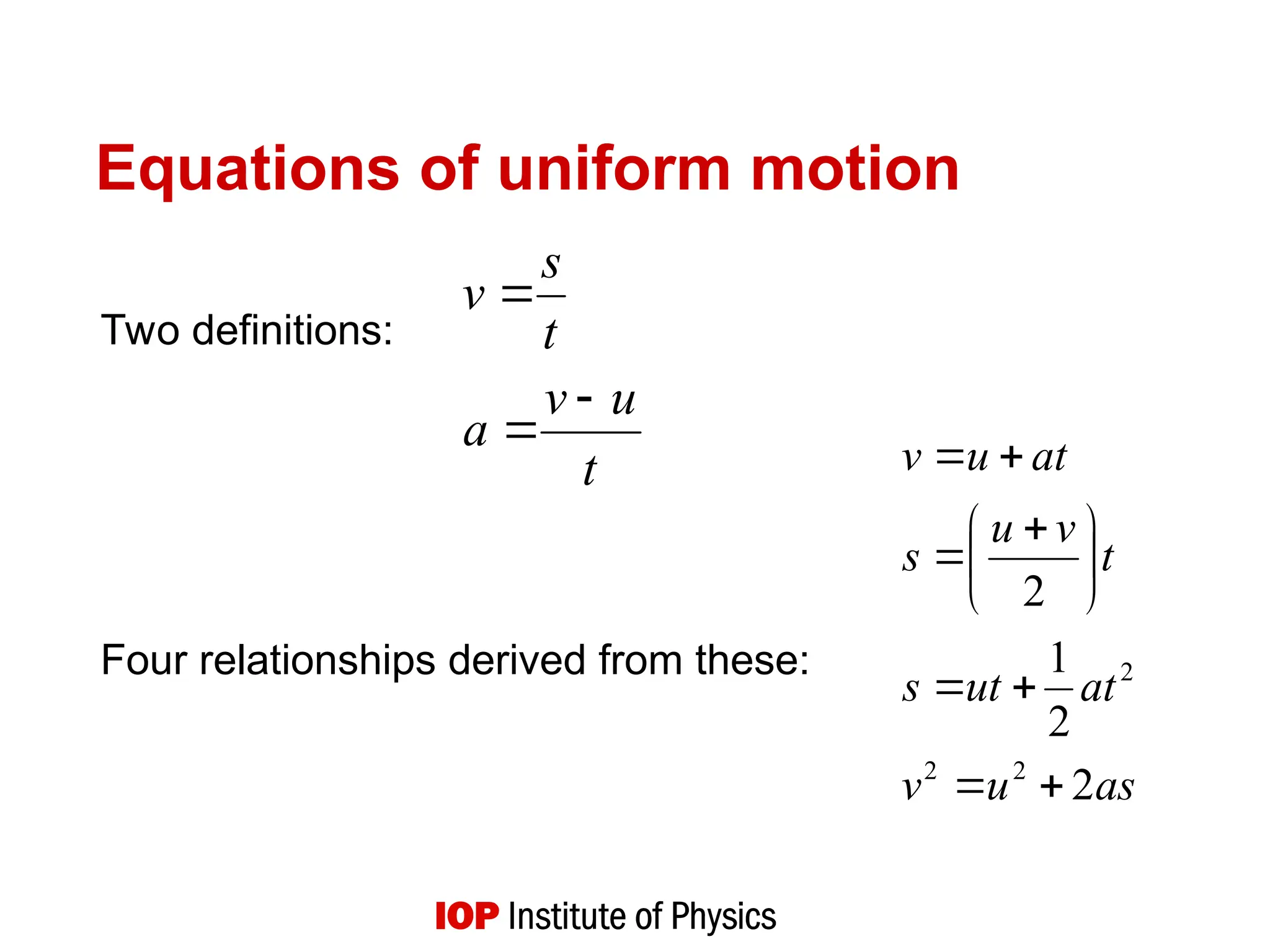 Kinematics-linear-motion equation and derivation | PPT