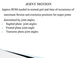 Kinematics and kinetics of gait | PDF