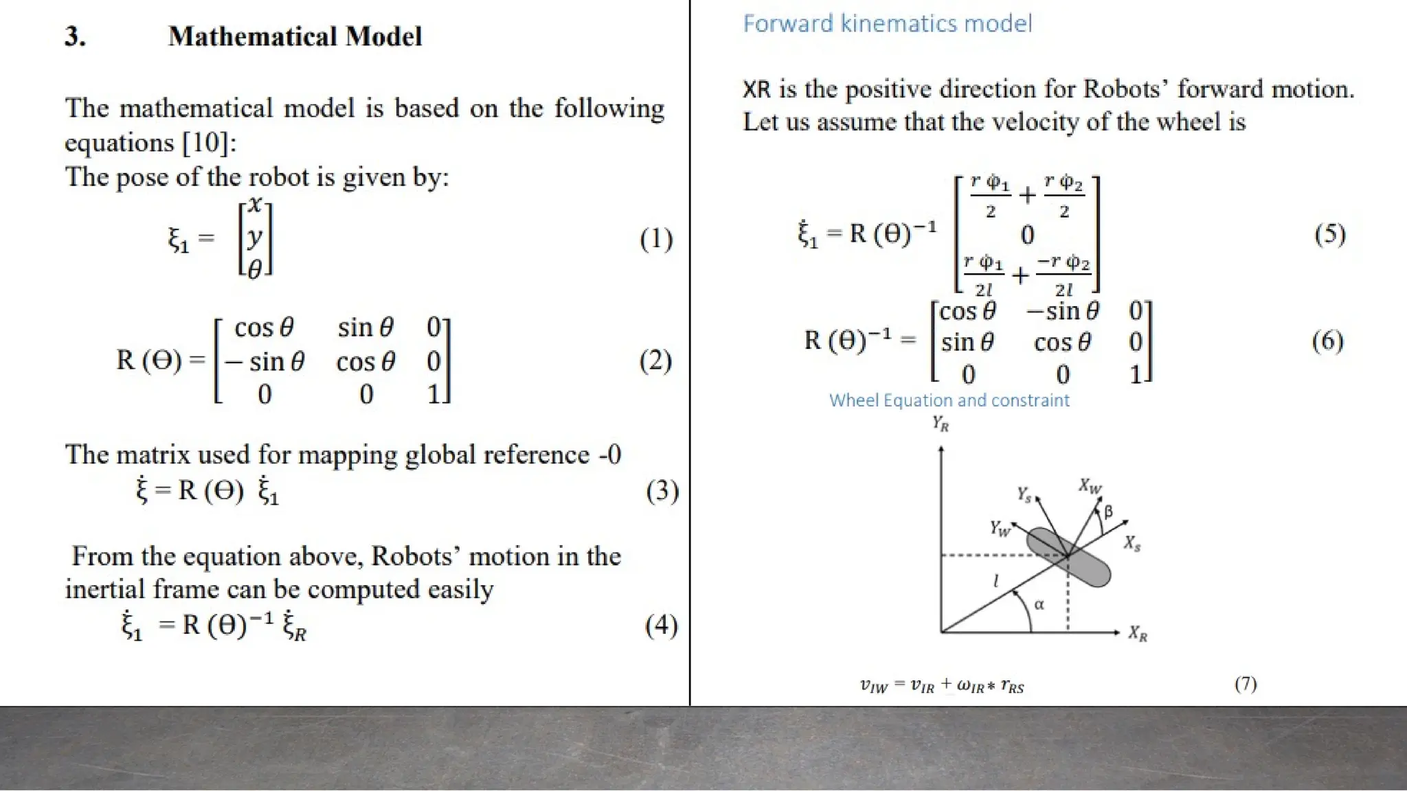 Kinematics & Comparison of a Mobile robot wheels | PPTX