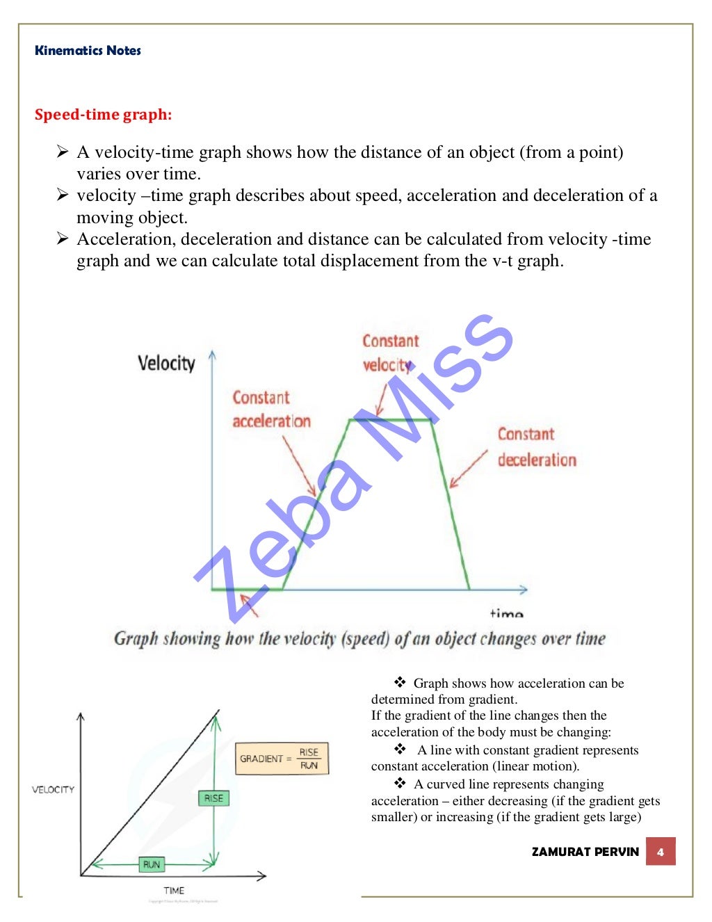 Kinematics Notes ,O Level Physics , Zeba ma'am.pdf