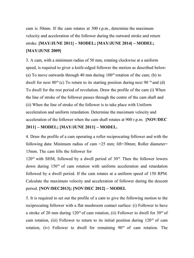 Kinematics of cam mechanisms | PDF | Cameras and Camcorders | Consumer ...
