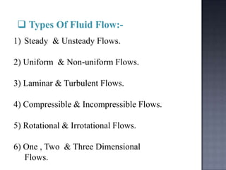 Kinematics of fluid flow & it’s application. | PPTX