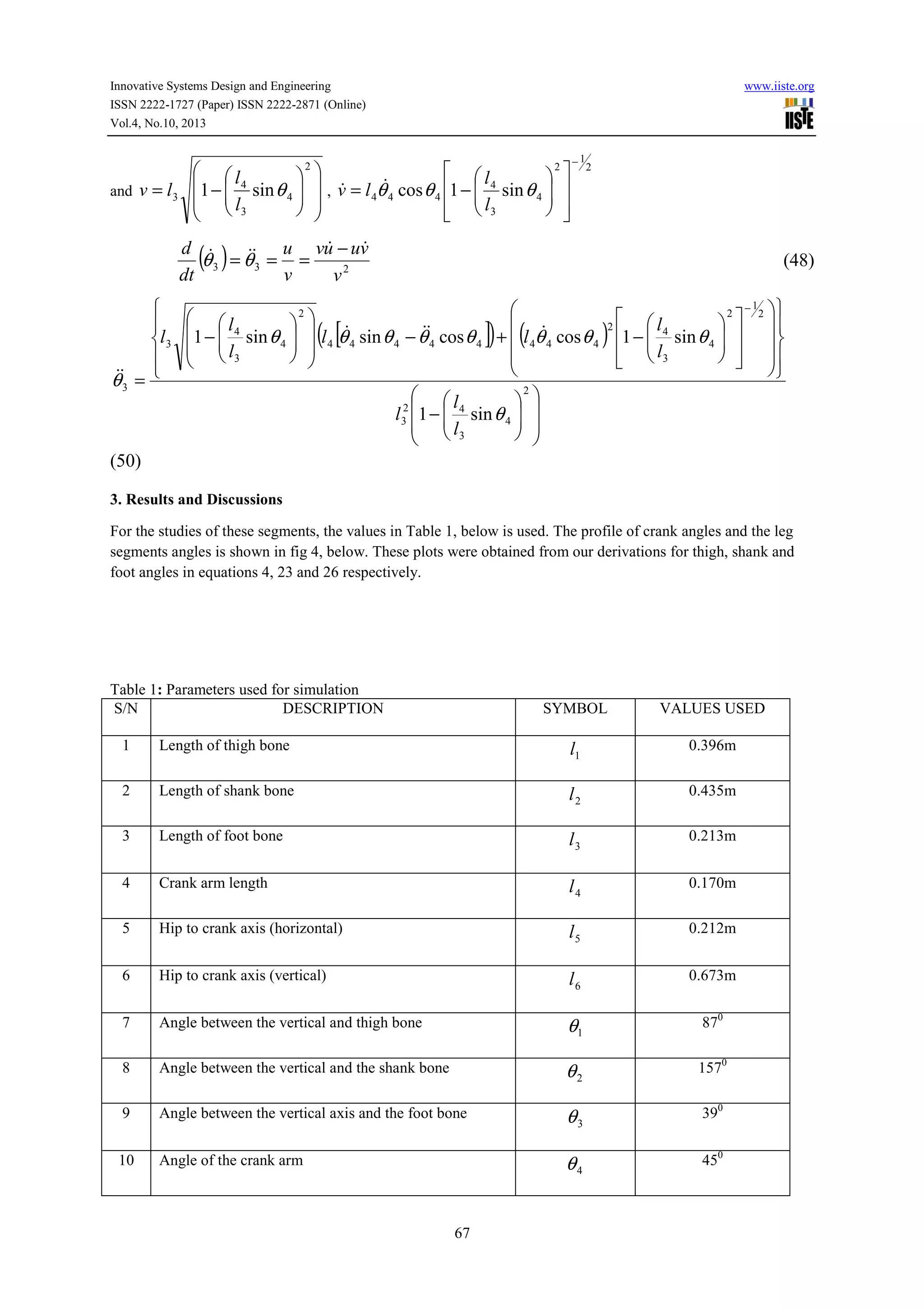 Kinematics of lower limb segments during cycling session | PDF