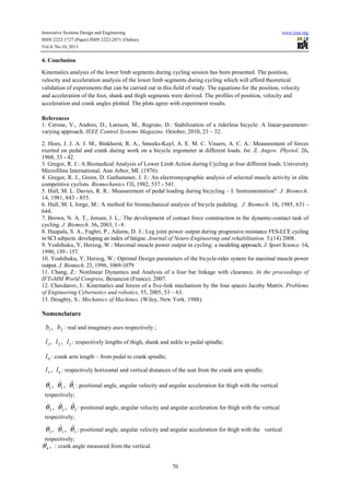 Kinematics of lower limb segments during cycling session | PPT
