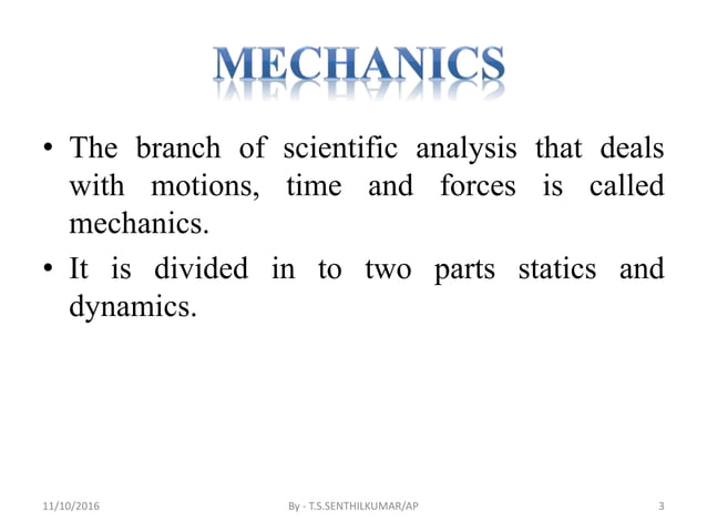 Kinematics of machinery | PPTX | Physics | Science