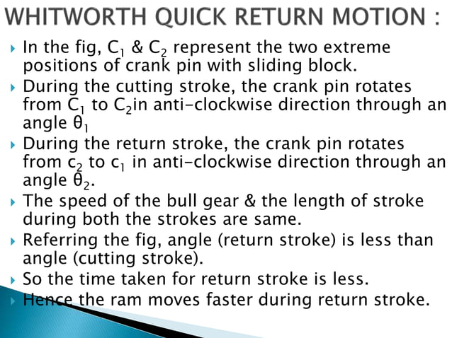WHITWORTH QUICK RETURN MECHANISM | PPTX | Rowing | Sports