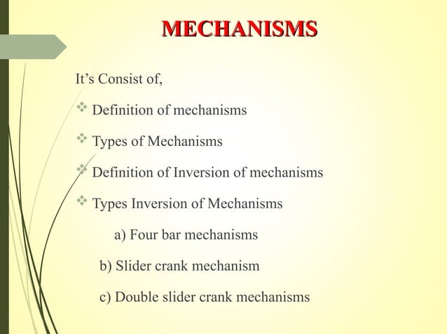 KINEMATICS OF MACHINES-BASICS OF MECHANISMS.ppt.ppt