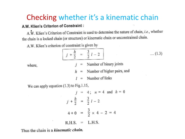 KINEMATICS OF MACHINES-UNIT-I-BASIC CONCEPTS & INTRODUCTION | PPT