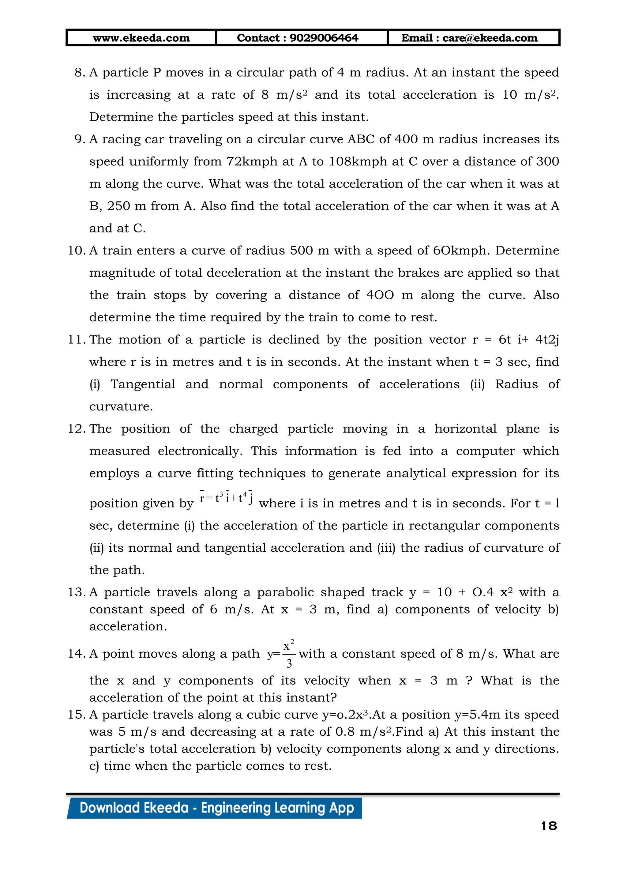 Kinematics of particles | PDF