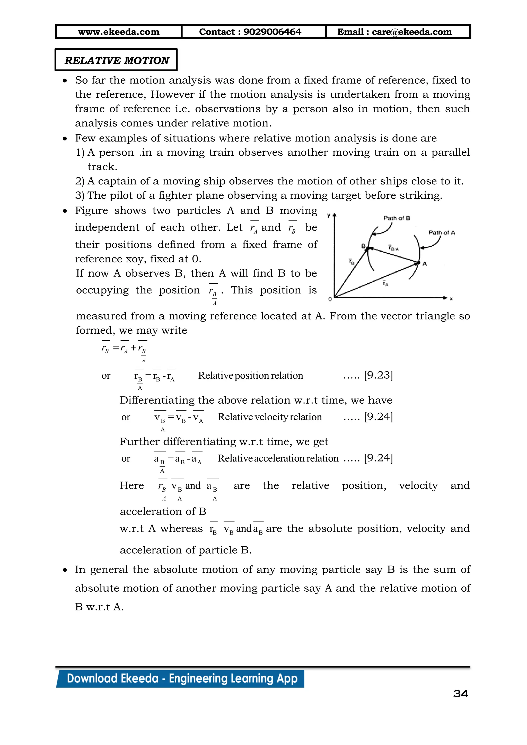 Kinematics of particles | PDF