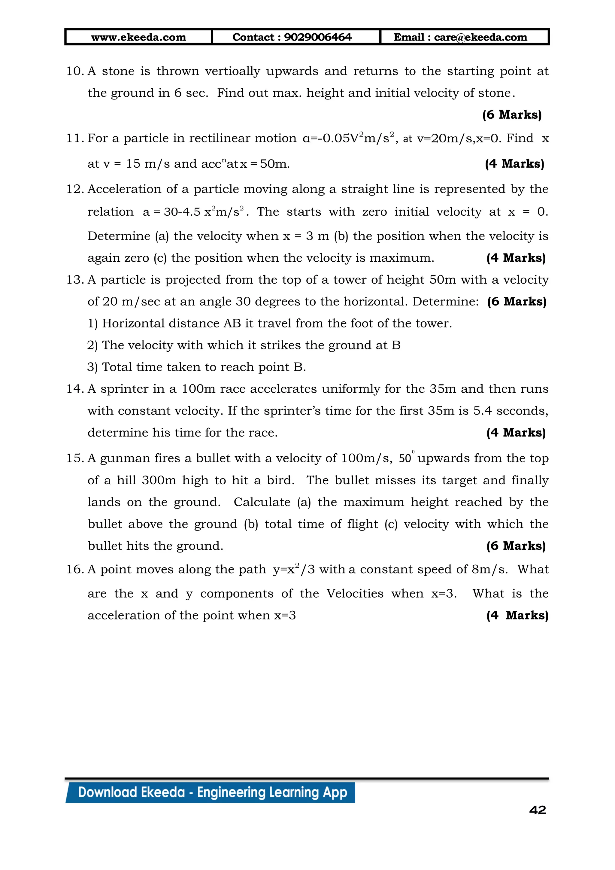 Kinematics of particles | PDF