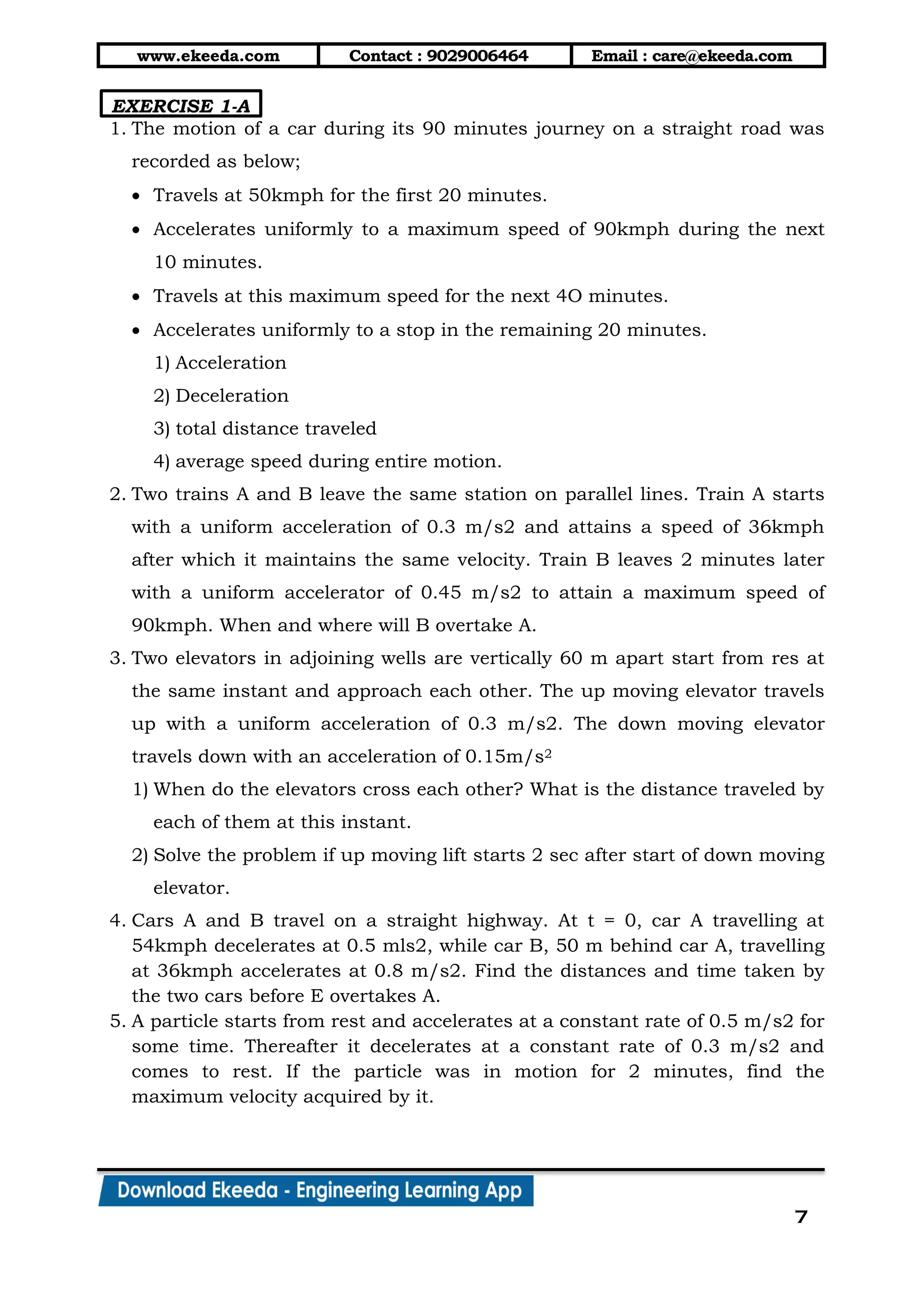 Kinematics of particles | PDF