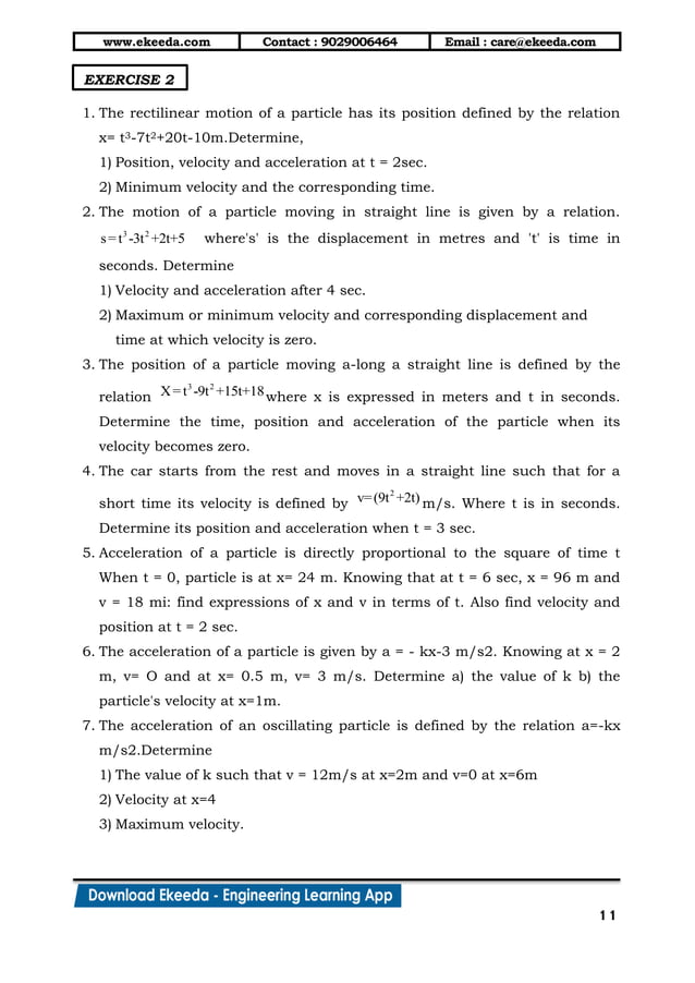 Kinematics of particles | PDF