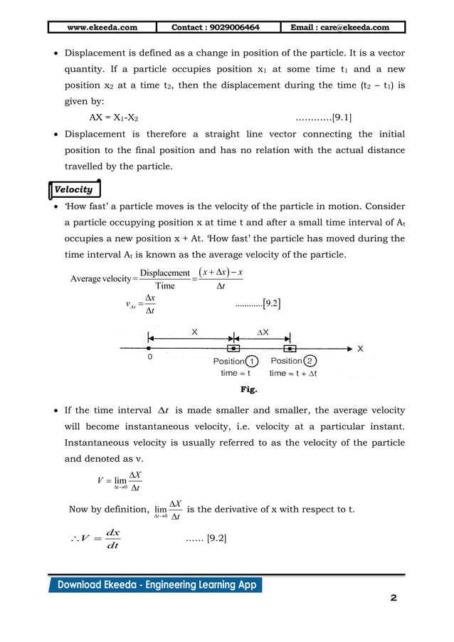 Kinematics of particles | PDF