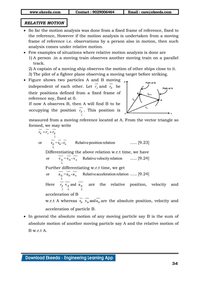 Kinematics of particles | PDF