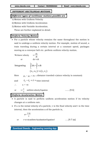 Kinematics of particles | PDF