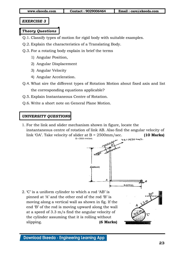 Kinematics of rigid bodies | PDF