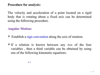 kinematics of Rigid Body_Translation_Rotation about fixed axis.pptx
