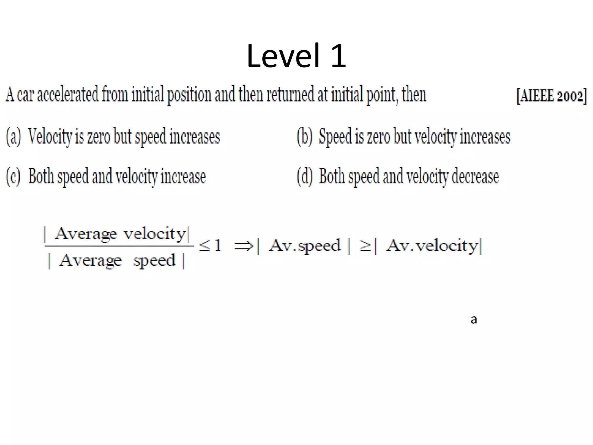 Kinematics questions | PPTX | Physics | Science