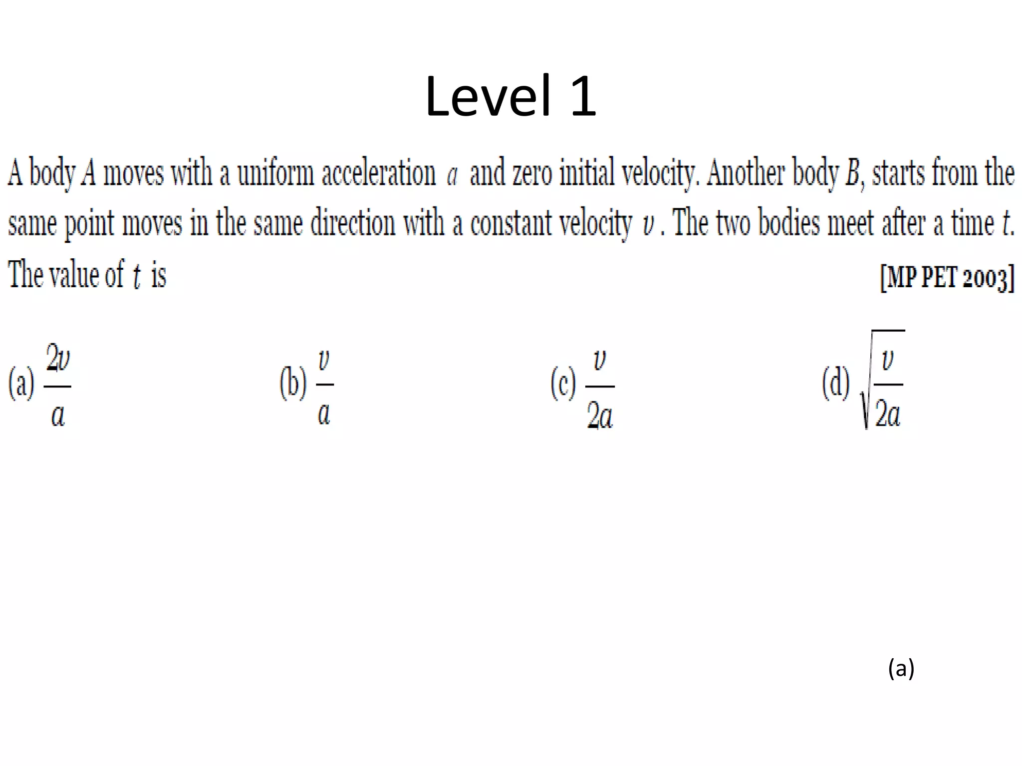 Kinematics questions | PPTX | Physics | Science