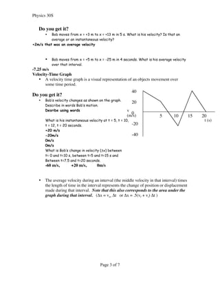 Kinematics review answers | PDF