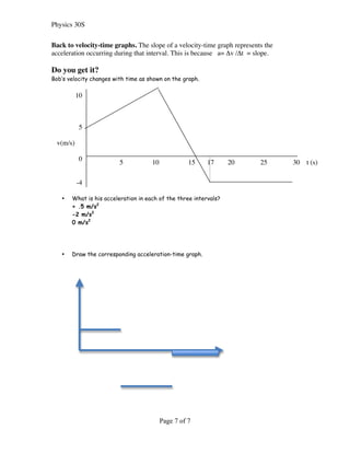 Kinematics review answers | PDF