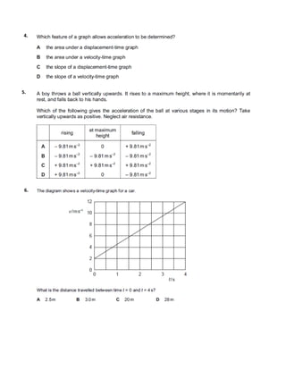 Kinematics worksheet | DOCX