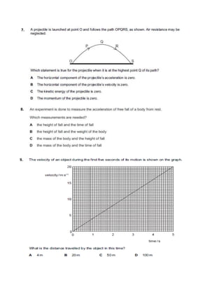 Kinematics worksheet | DOCX