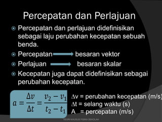 Kinematika gerak lurus | PPTX