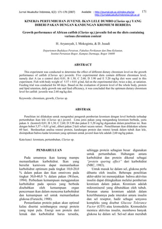 Kinerja pertumbuhan-juvenil-ikan-lele-dumbo-clarias-sp.-yang-diberi ...