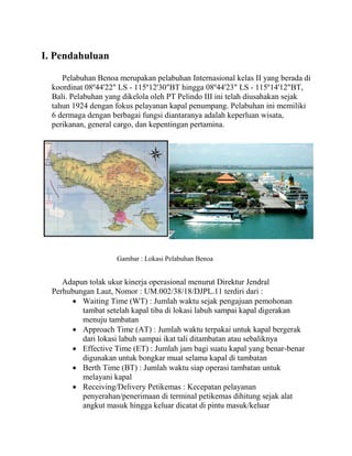 Kinerja Operasional Pelabuhan Benoa | PDF