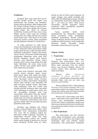 Kinerja Pustakawan dalam Meningkatkan Popularitas Perpustakaan | DOCX