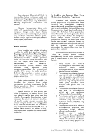 Kinerja Pustakawan dalam Meningkatkan Popularitas Perpustakaan | DOCX