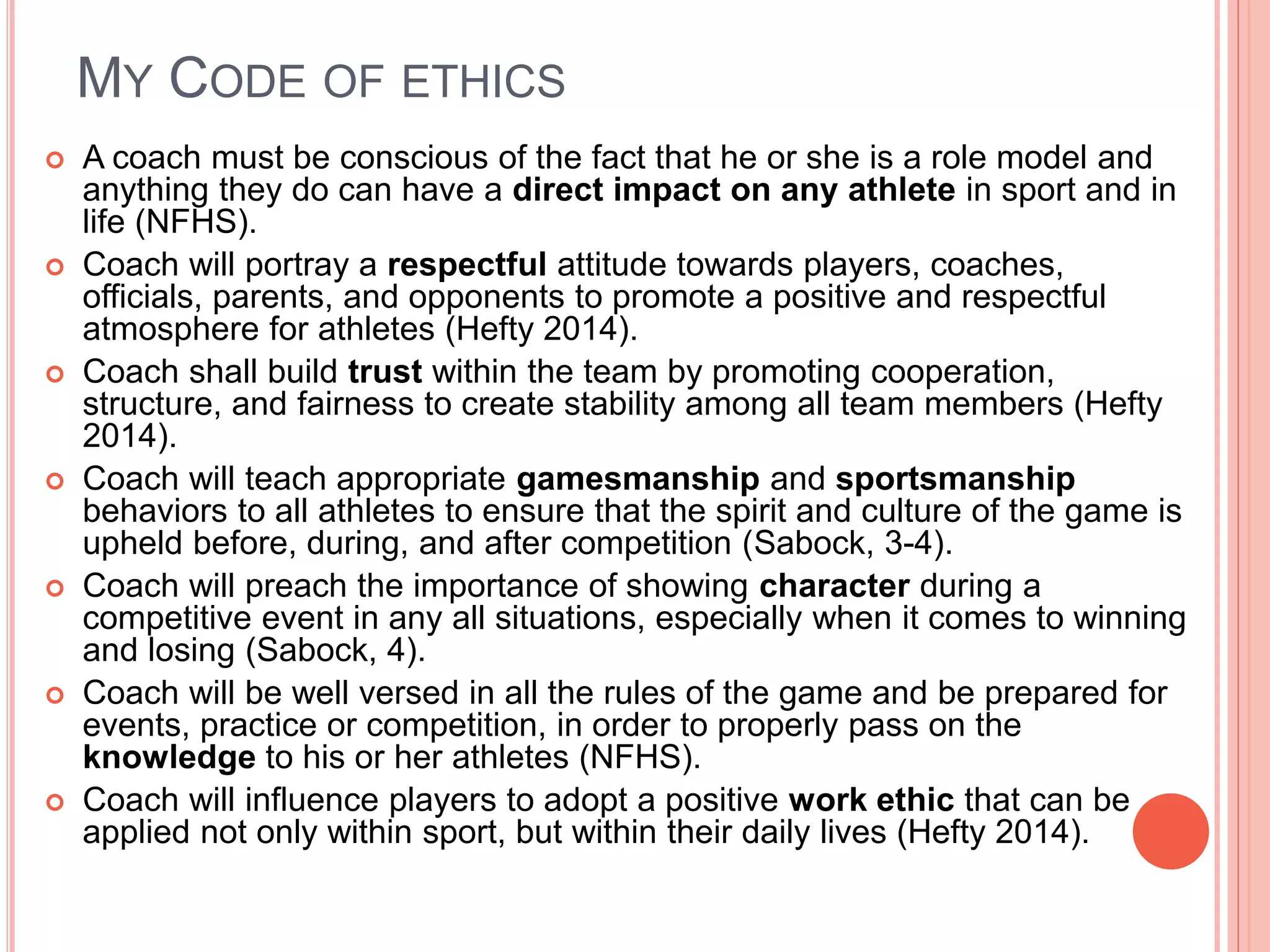 Kines 494 coaching ethics presentation | PPTX