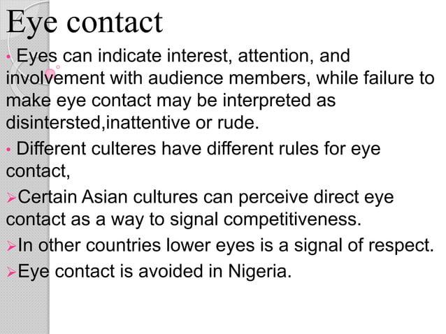 Kinesics (Communication Skills) | PPTX | Eye and Vision Conditions ...