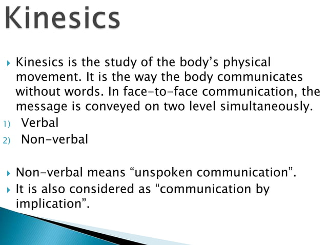 Kinesics (3) (Communication Skills) | PPTX